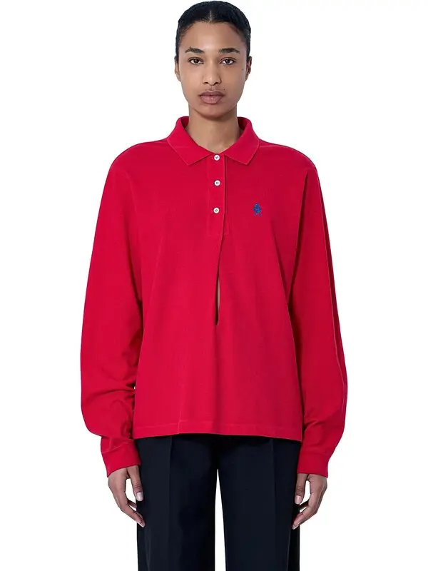Prada Cotton Piqué Polo Shirt - Red