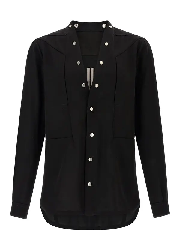 Rick Owens Larry Frogpocket' Shirt - Black