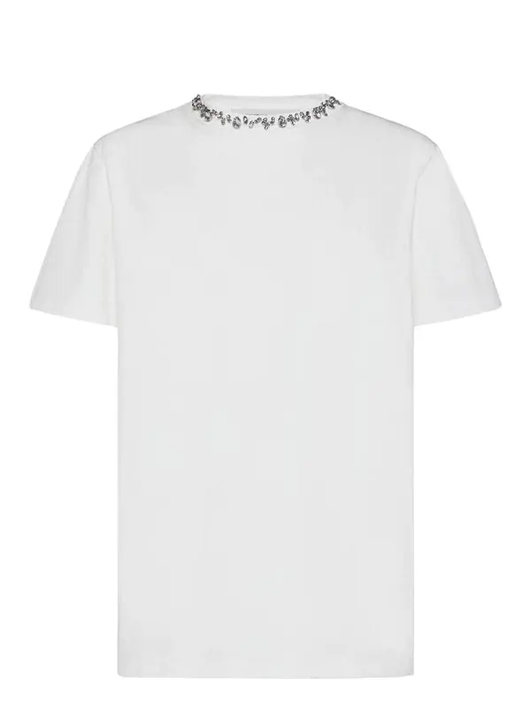GOLDEN GOOSE Cotton T-shirt With Rhinestones - Multicolor