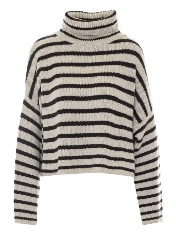LISA YANG Cashmere Striped Turtleneck Sweater - Multicolor