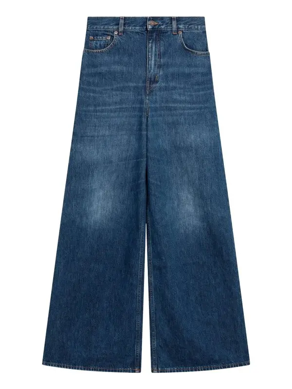 Chloé Flared Jeans In Washed Midnight Denim - Blue