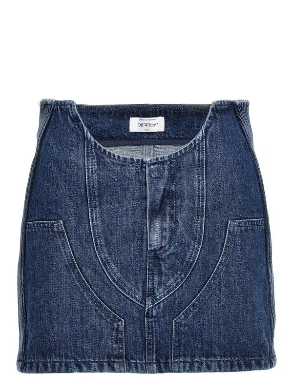 Off-White Motorcycle Denim Miniskirt - Blue