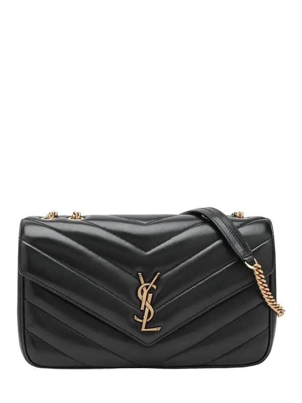 Saint Laurent Medium Leather Loulou Bag - Black