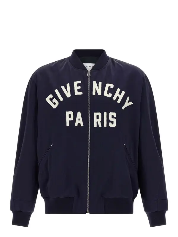 Givenchy Logo Bomber Jacket - Blue