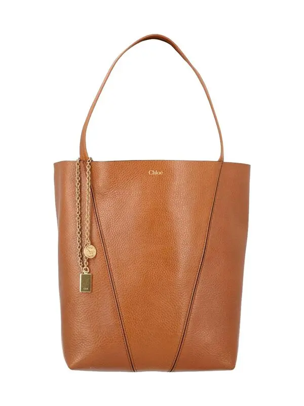 Chloé Spin Medium Leather Tote - Brown