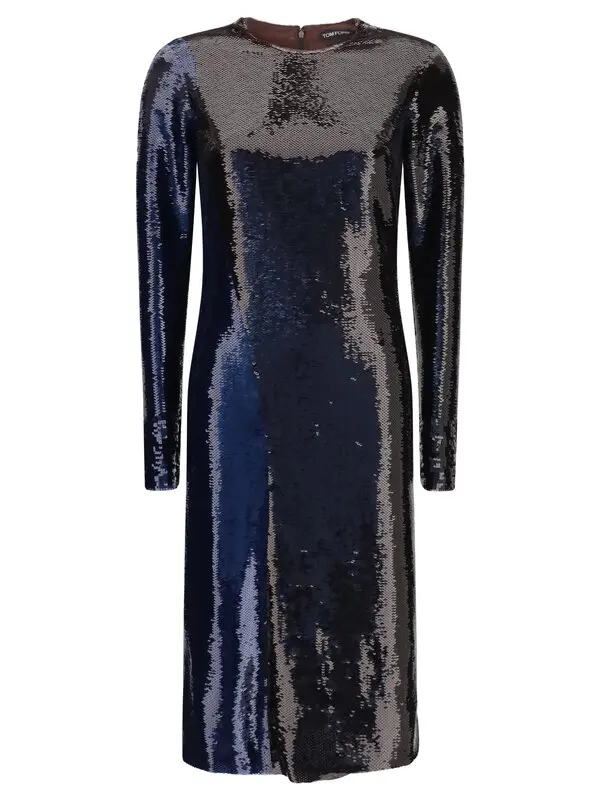 TOM FORD Two-tone Sequin Dress - Blue