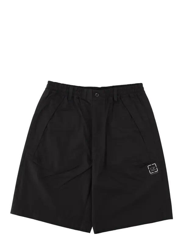 C.P. COMPANY Logo Cotton Shorts - Black