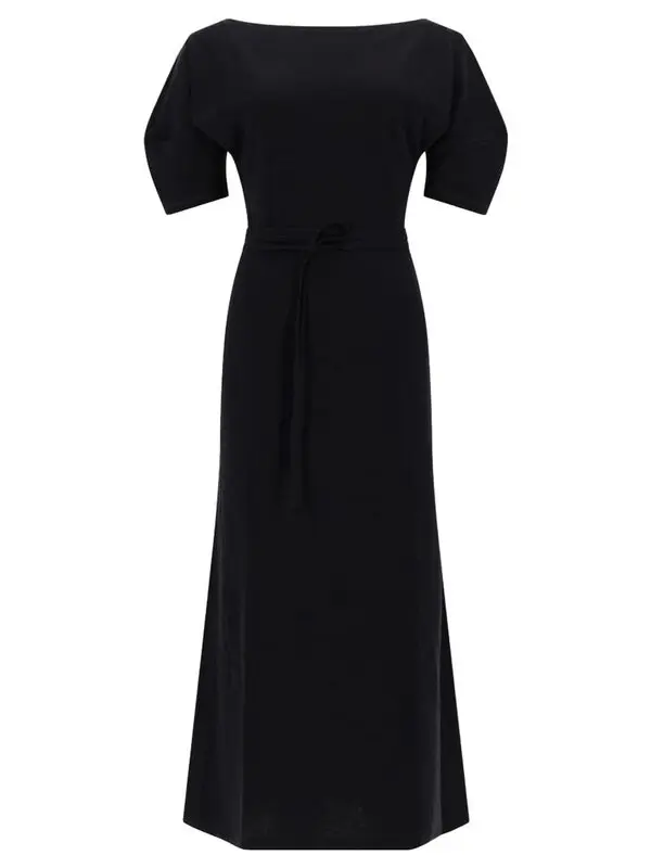 LEMAIRE Cotton And Linen Midi Dress - Black