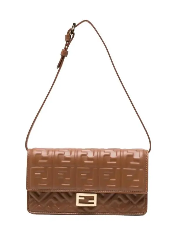 Fendi Leather Shoulder Bag - Brown