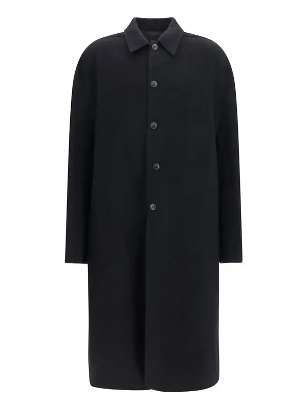 Rick Owens Brad Virgin Wool Coat - Black