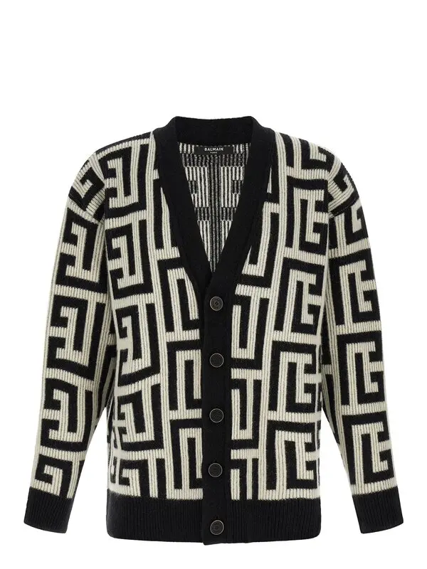 Balmain Monogram Macro Cardigan - Multicolor