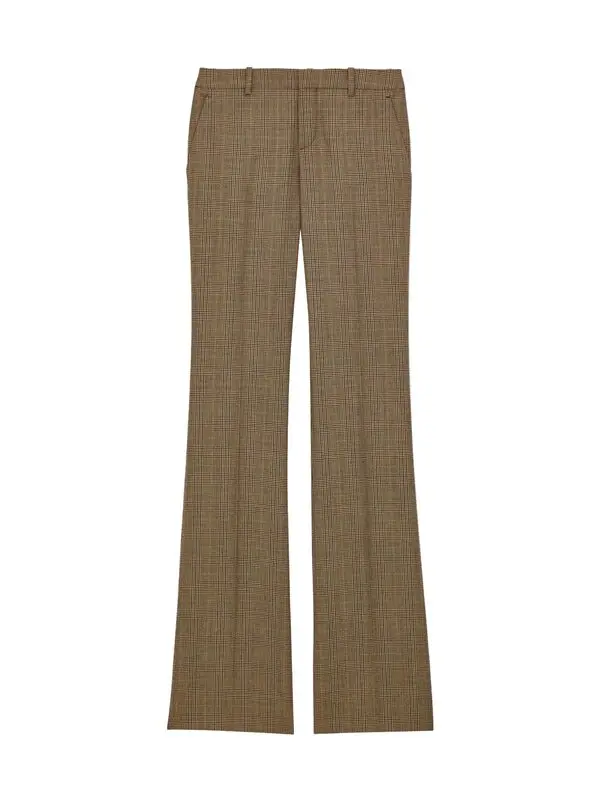 Saint Laurent Prince Of Wales Certified Wool Trousers - Multicolor