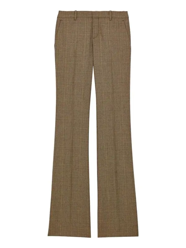 Saint Laurent Prince Of Wales Certified Wool Trousers - Multicolor