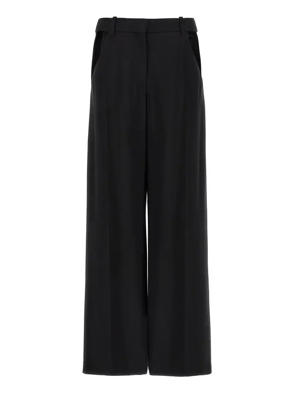 MUGLER Cut-out Wool Blend Trousers - Black