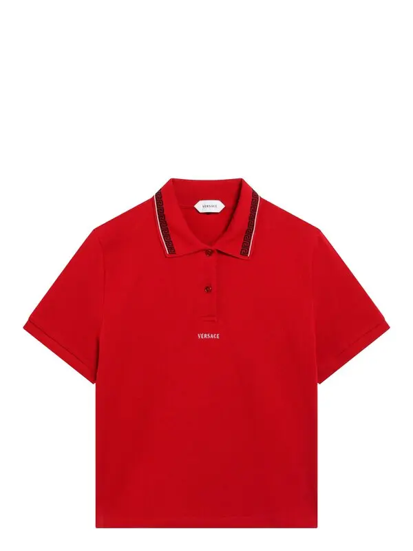 Versace Cotton Pique Polo - Red