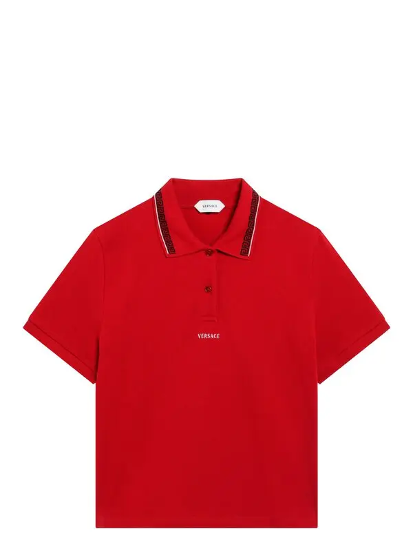Versace Cotton Pique Polo - Red