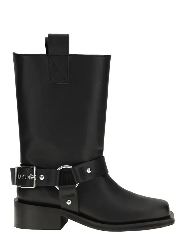 GANNI Biker Boots - Black