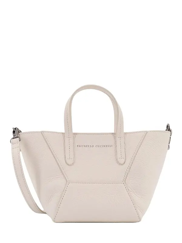 Brunello Cucinelli Bc Duo Leather Crossbody Bag - White