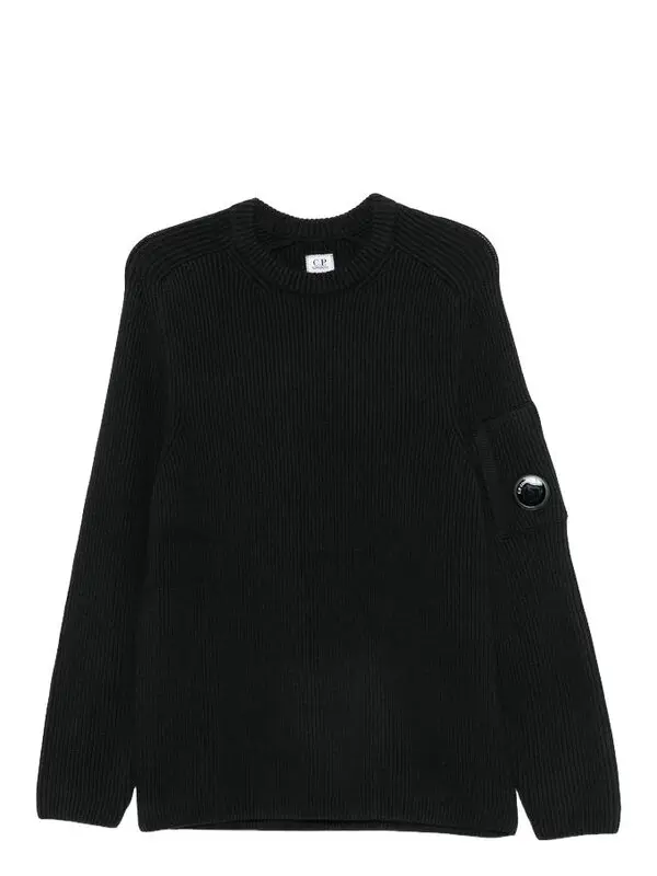 C.P. COMPANY Ribbed Knit Pullover - Black