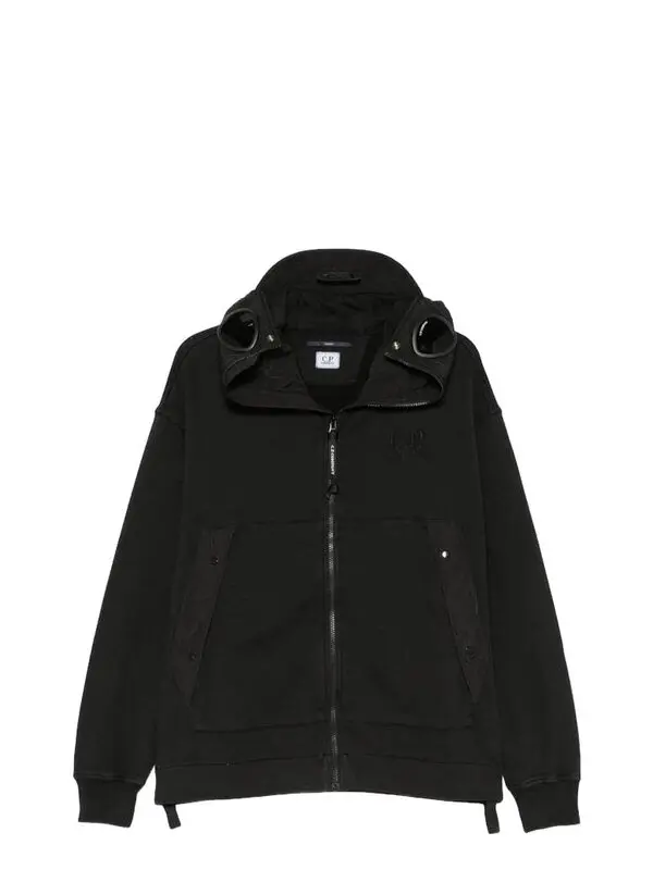 C.P. COMPANY Goggle Detail Hooded Full Zip Sweatshirt - Black
