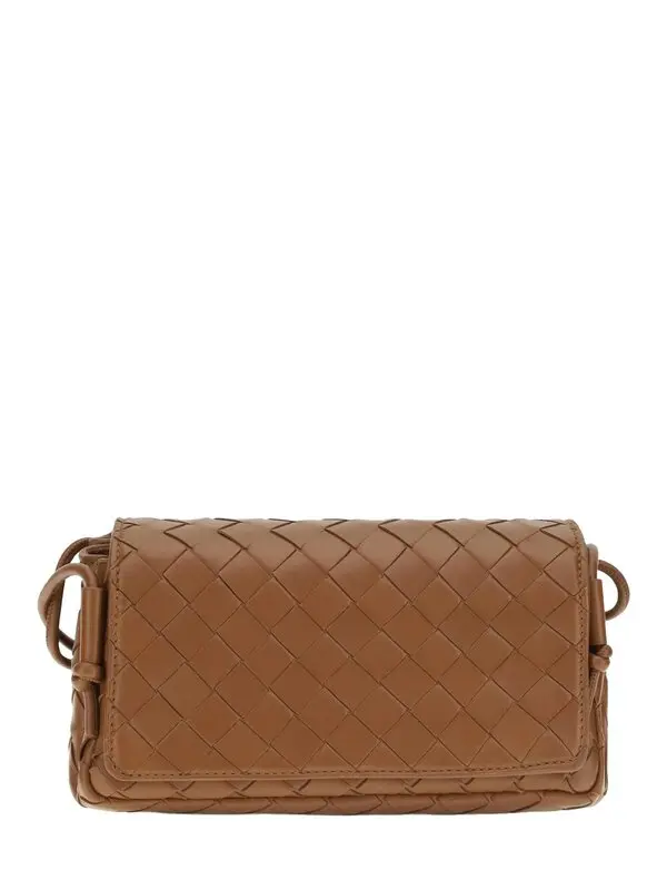 Bottega Veneta Intrecciato Shoulder Bag - Brown