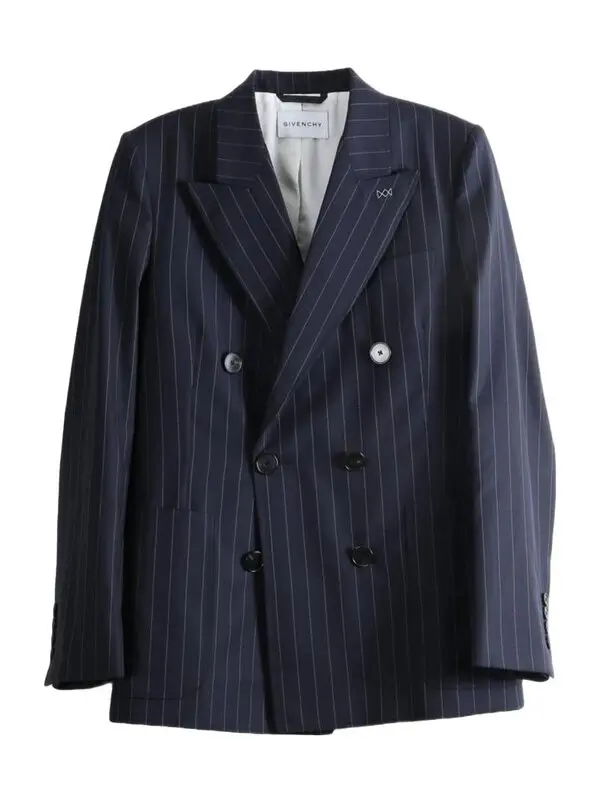 Givenchy Wool Double-breasted Pinstripe Jacket - Multicolor