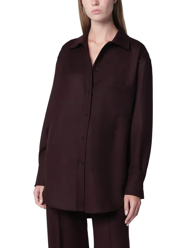 Victoria Beckham Virgin Wool Flannel Shirt - Purple