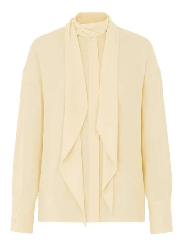 Etro Silk Blend Jacquard Shirt With Scarf And Paisley Pattern - Yellow