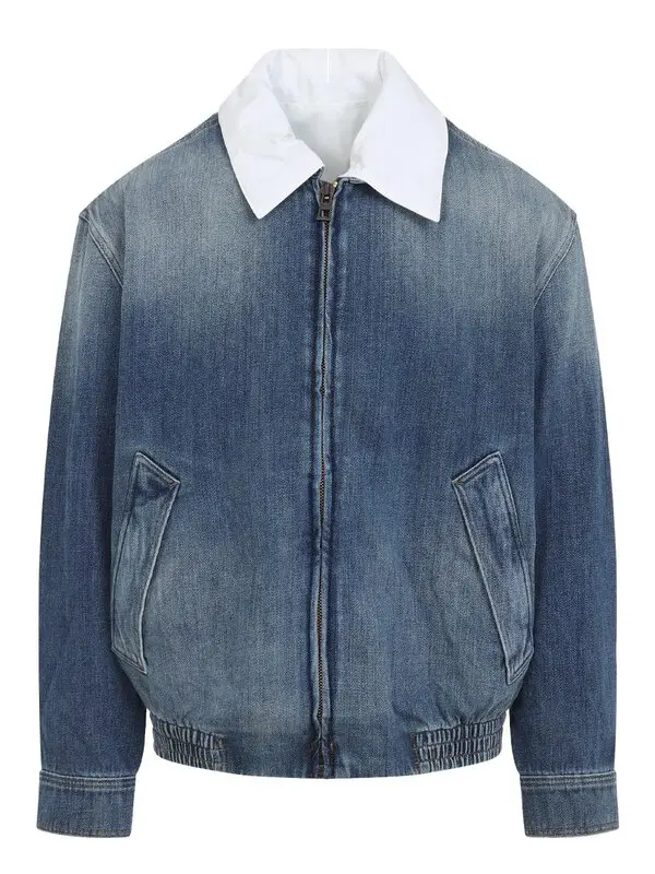 Loewe Zip-up Denim Jacket - Blue