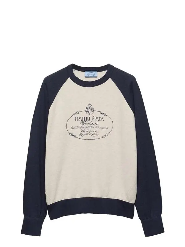 Prada Cotton Archive Logo Sweatshirt - Cream
