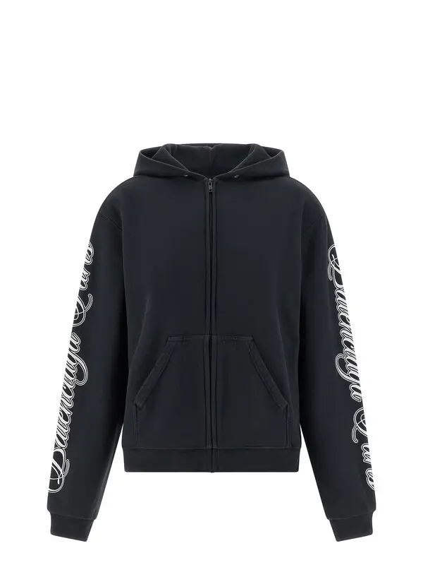 Balenciaga Cursive Hoodie - Black