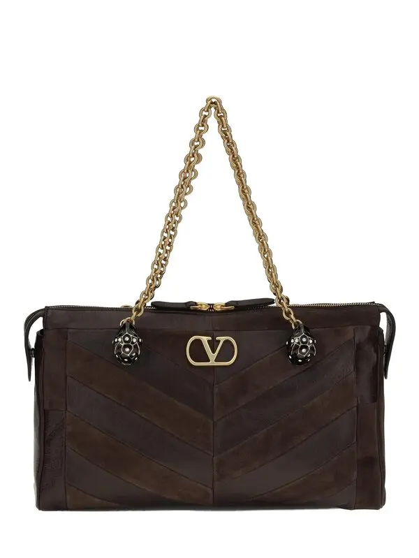 Valentino Garavani Medium Panthea Shoulder Bag - Brown