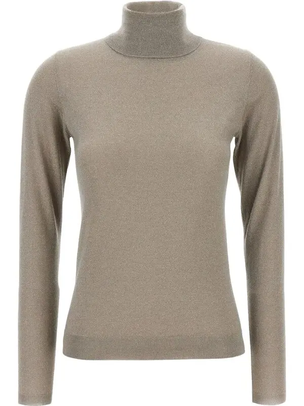Brunello Cucinelli Sparkling Cashmere And Silk Lightweight Turtleneck Sweater - Multicolor