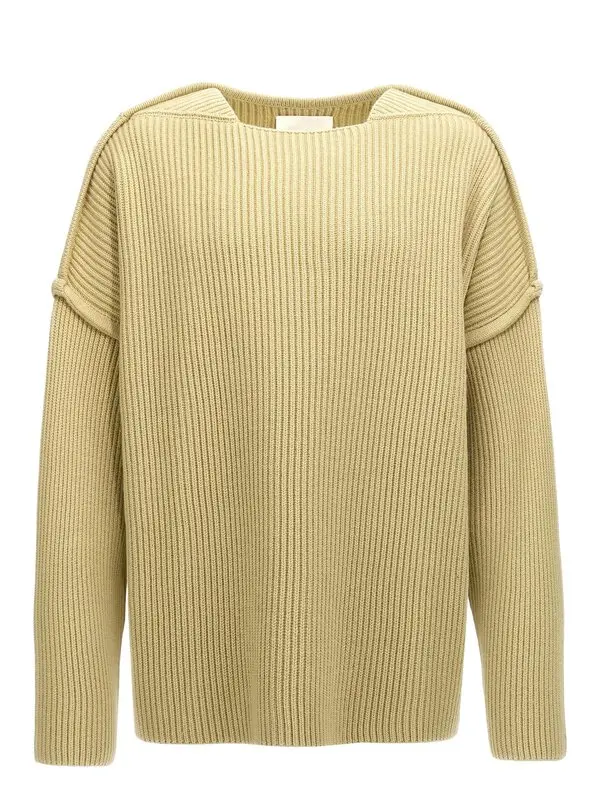 JIL SANDER Geometric Neckline Sweater - Green
