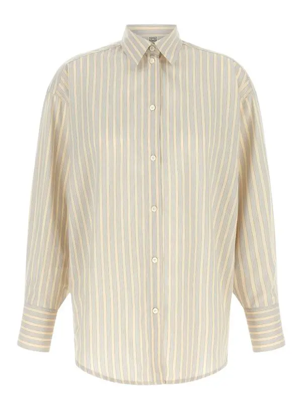 TOTEME Striped Oversized Shirt - Multicolor
