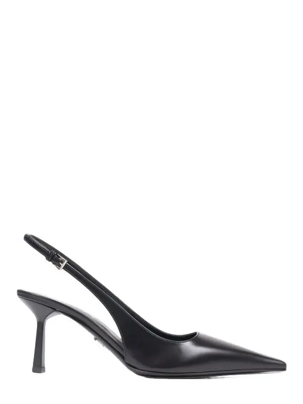 Prada Brushed Leather Slingback Pumps - Black