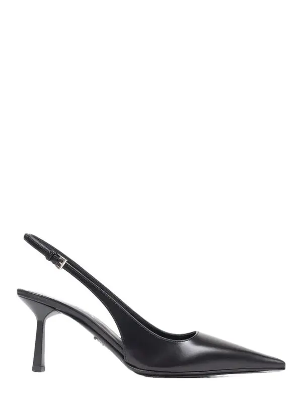 Prada Brushed Leather Slingback Pumps - Black