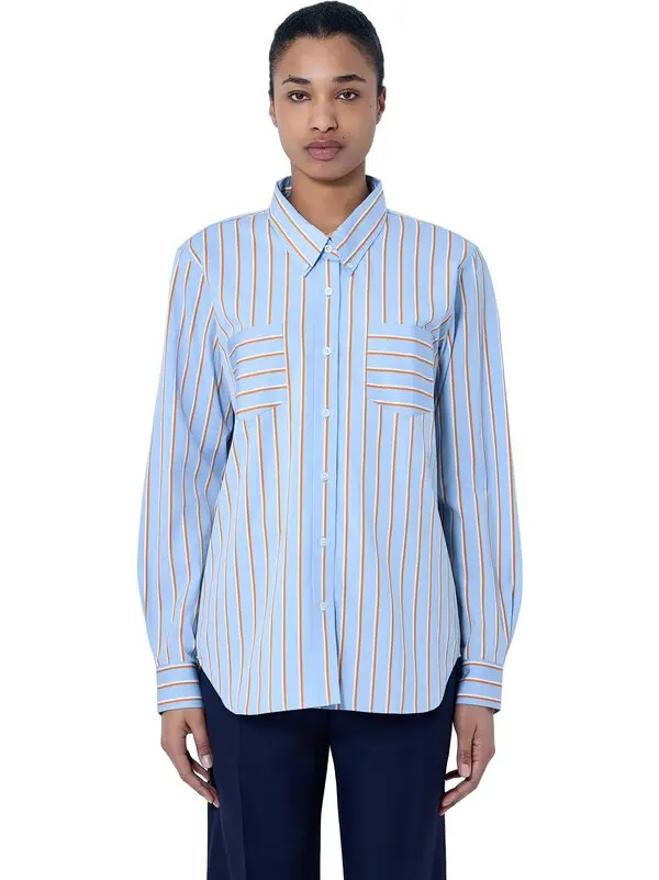 Dries Van Noten Striped Cotton Poplin Shirt - Blue