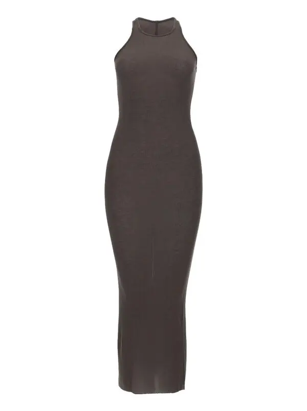 Rick Owens Silk Blend Midi Dress - Brown