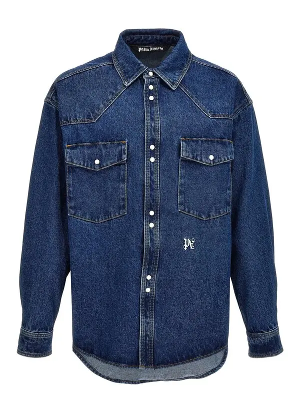 Palm Angels Lw Monogram' Jacket - Blue