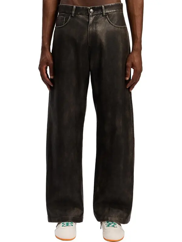 Palm Angels Curved Logo Coated Pants - Gray