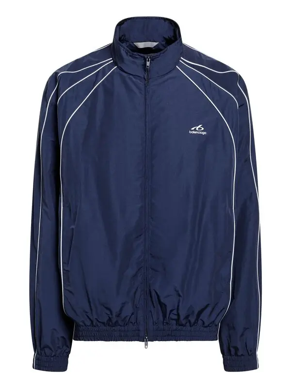 Balenciaga Bodies Track Jacket In Dark Navy Poplin - Blue