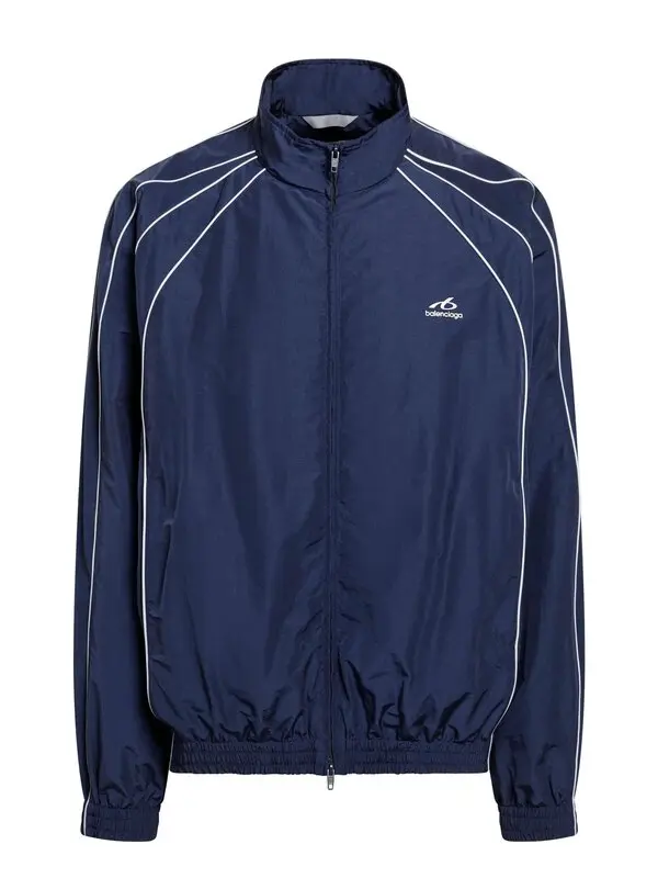 Balenciaga Bodies Track Jacket In Dark Navy Poplin - Blue