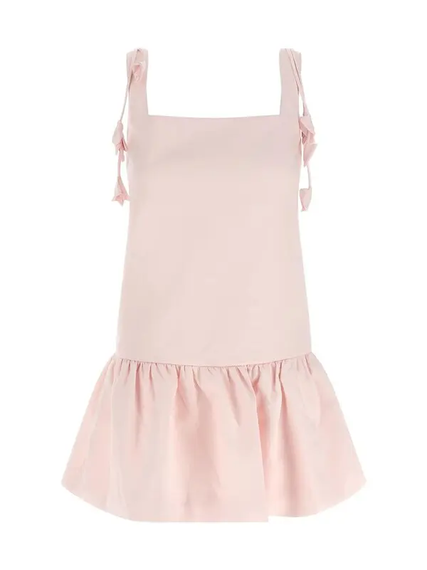 SELF-PORTRAIT Taffeta Mini Dress With Floral Details - Pink