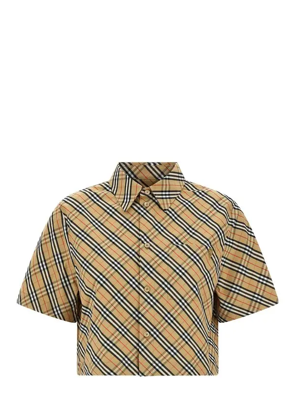Burberry Check B Shield Cotton Shirt - Multicolor
