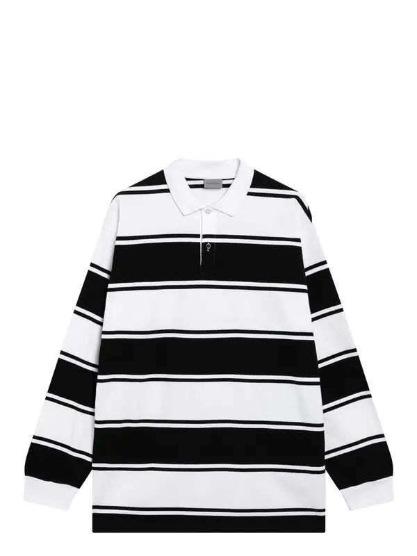 Balenciaga Black/white Striped Cotton Polo Shirt - Multicolor