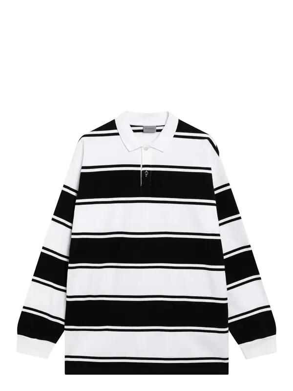 Balenciaga Black/white Striped Cotton Polo Shirt - Multicolor