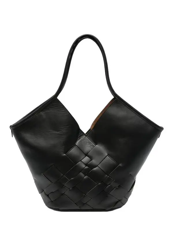 Hereu Woven Leather Shoulder Bag - Black