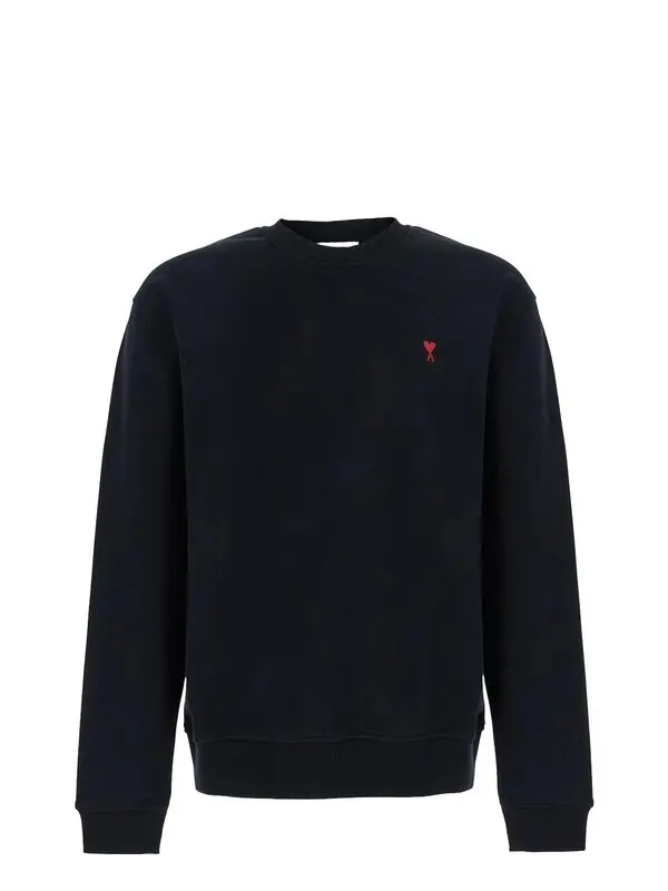 AMI Paris Sweatshirt With De Coeur Logo - Black