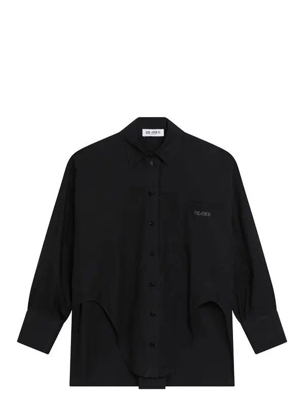 Attico Cotton Shirt With Logo - Black